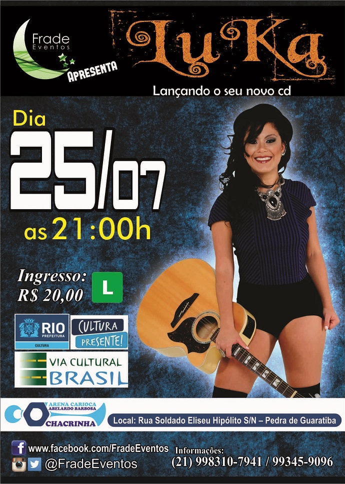 Cantora Luka apresenta novo CD em show dia 25 de Julho no Rio | Portal Fama